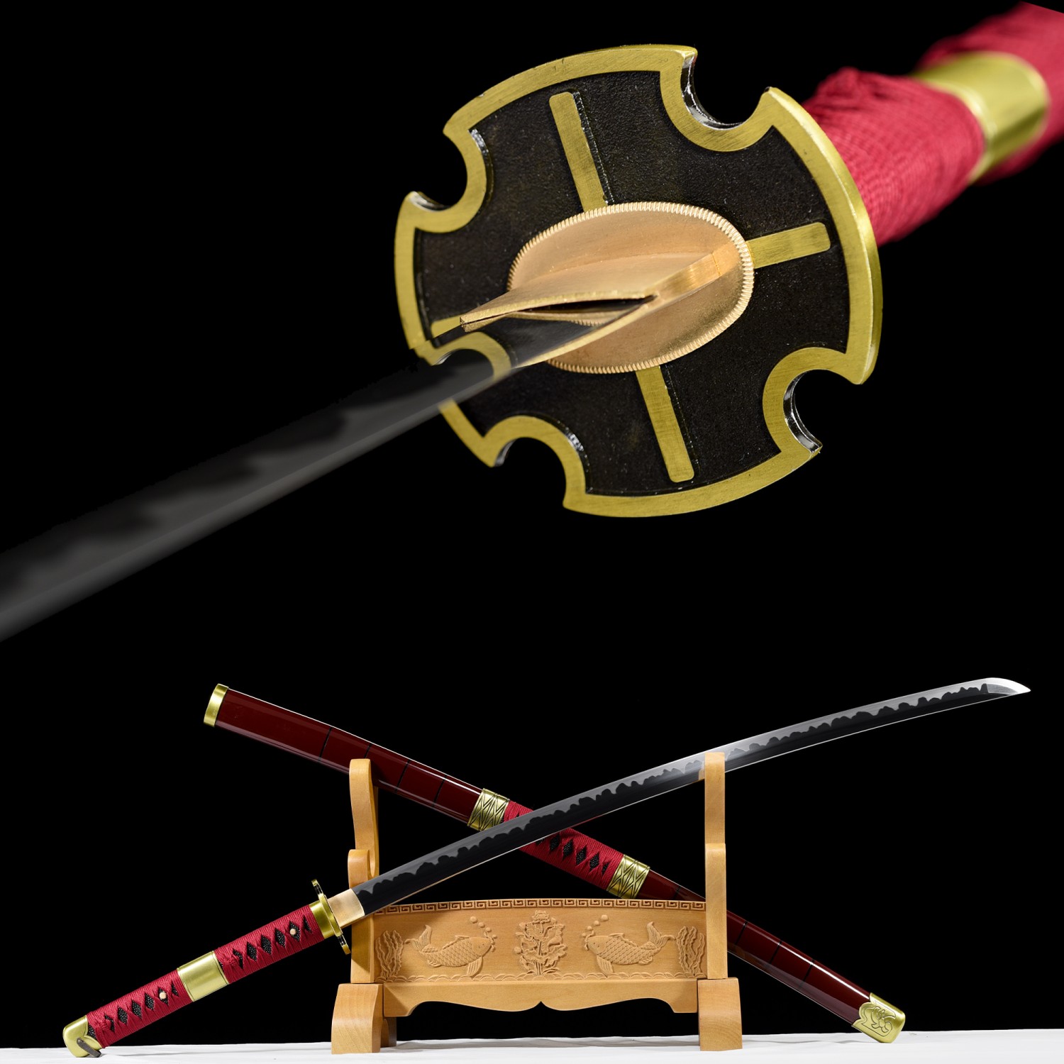 Hand Forged One Piece Sandai Kitetsu Replica Sword - Authentic Roronoa ...