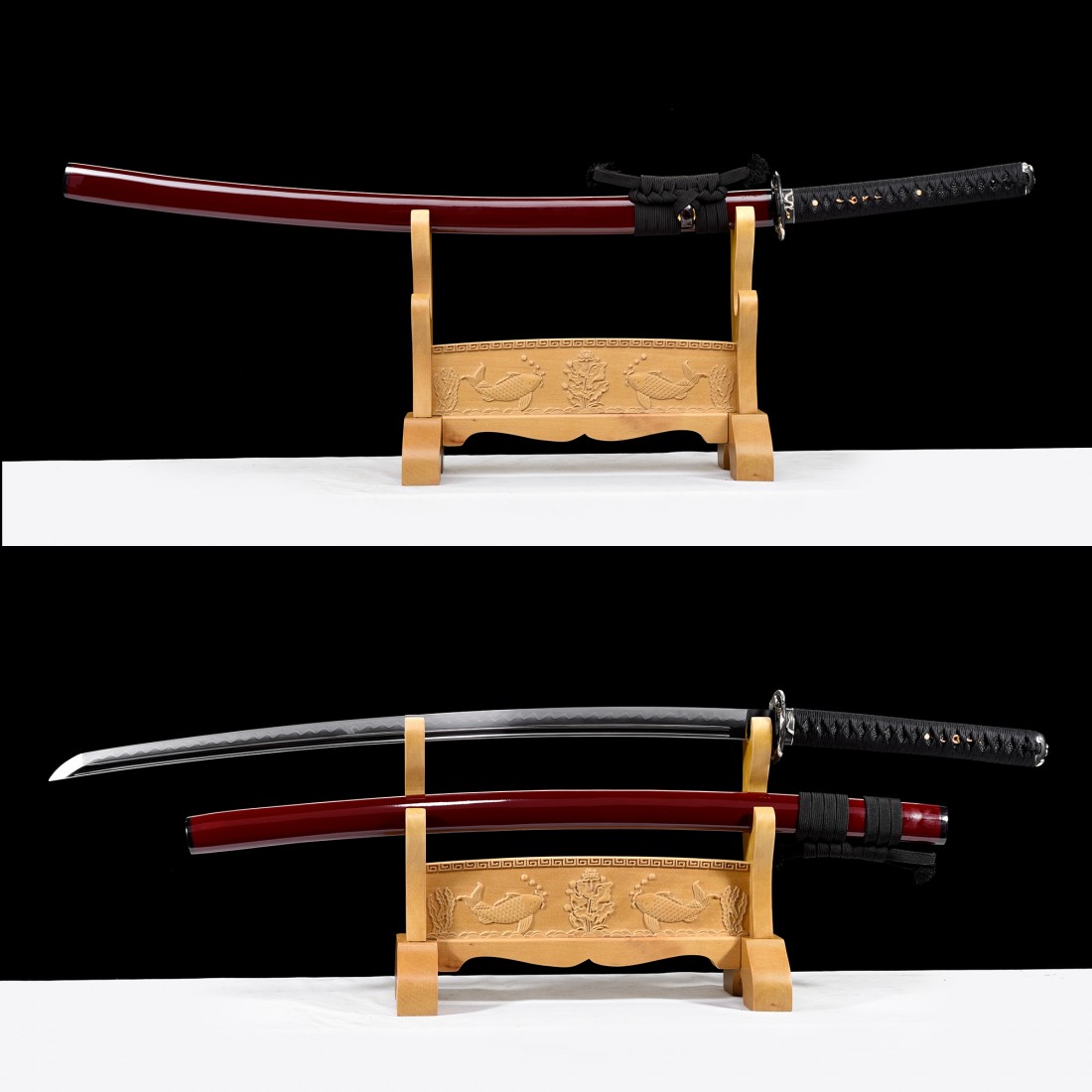Japanese Katana Sword with Snake Theme Koshirae and Hazuya Polishing Finish