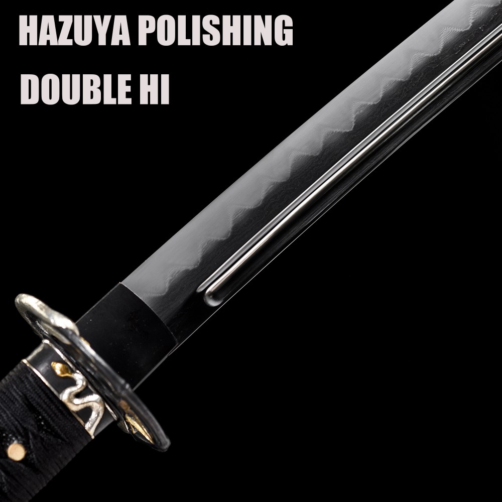 Japanese Katana Sword with Snake Theme Koshirae and Hazuya Polishing Finish