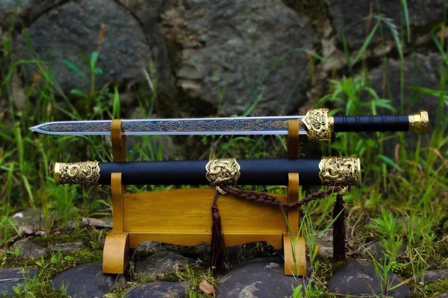 Chinese Sword Jian 1095 High Carbon Steel Handmade Sharpened Frost ...