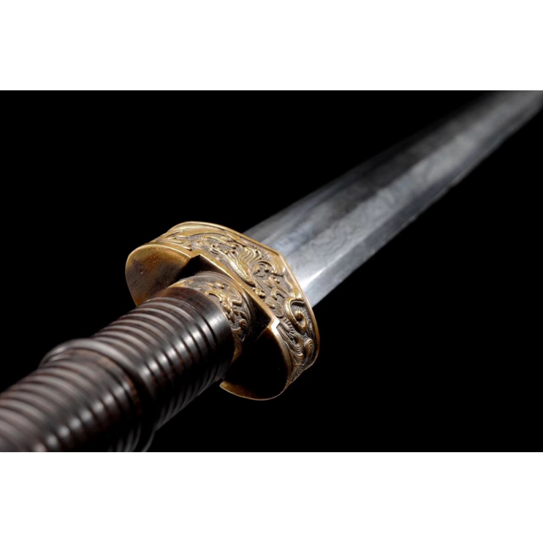 Dragon Phoenix Sword Antiqued Chinese Jian Brass Metal Guard 8-Side ...