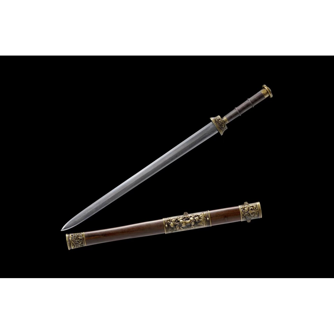 Chinese Sword Jian Damascus Folded Steel Blade