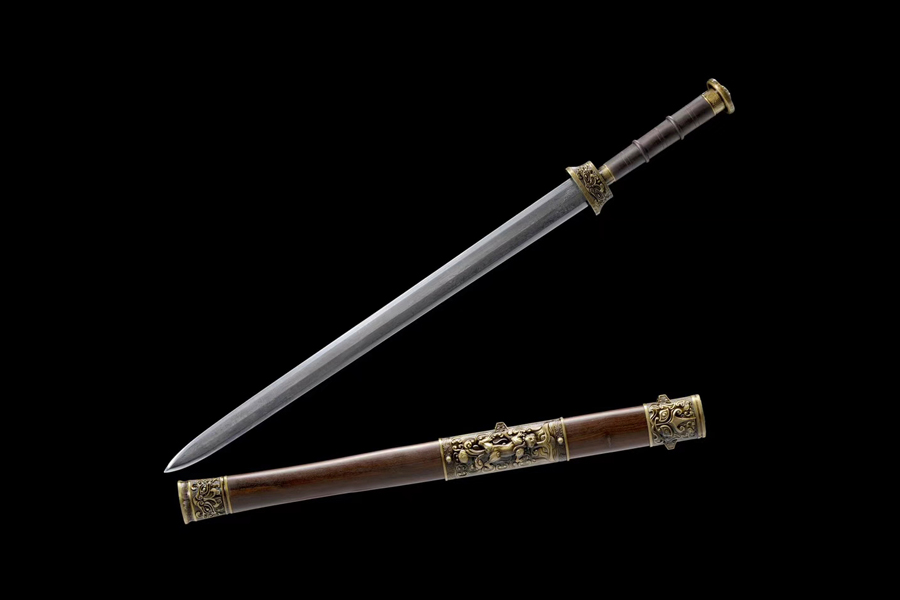 Chinese Sword Jian Damascus Folded Steel Blade