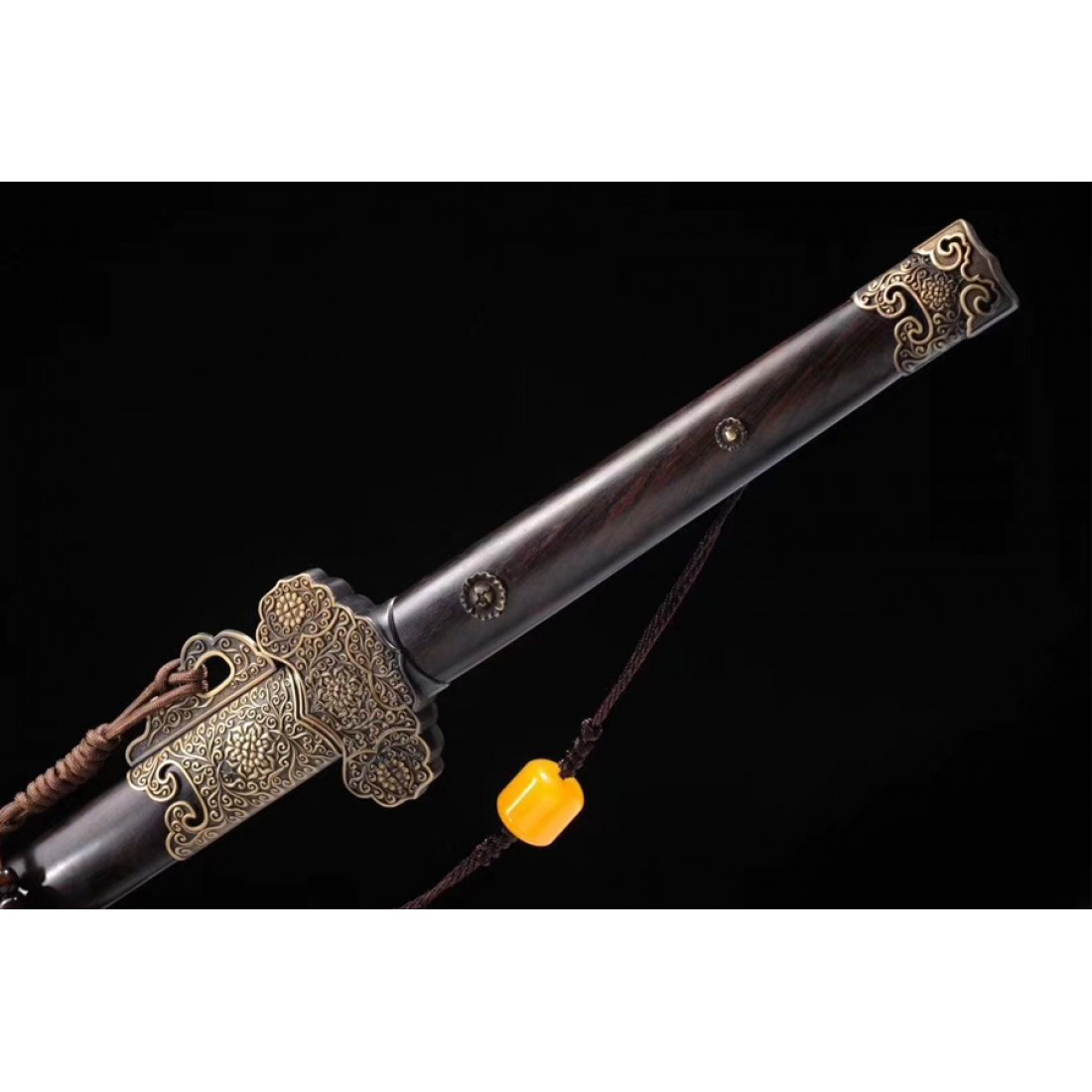 Tang Jian Sword - Hand-Forged Folded Steel with Ebony Sheath | HanBon Forge