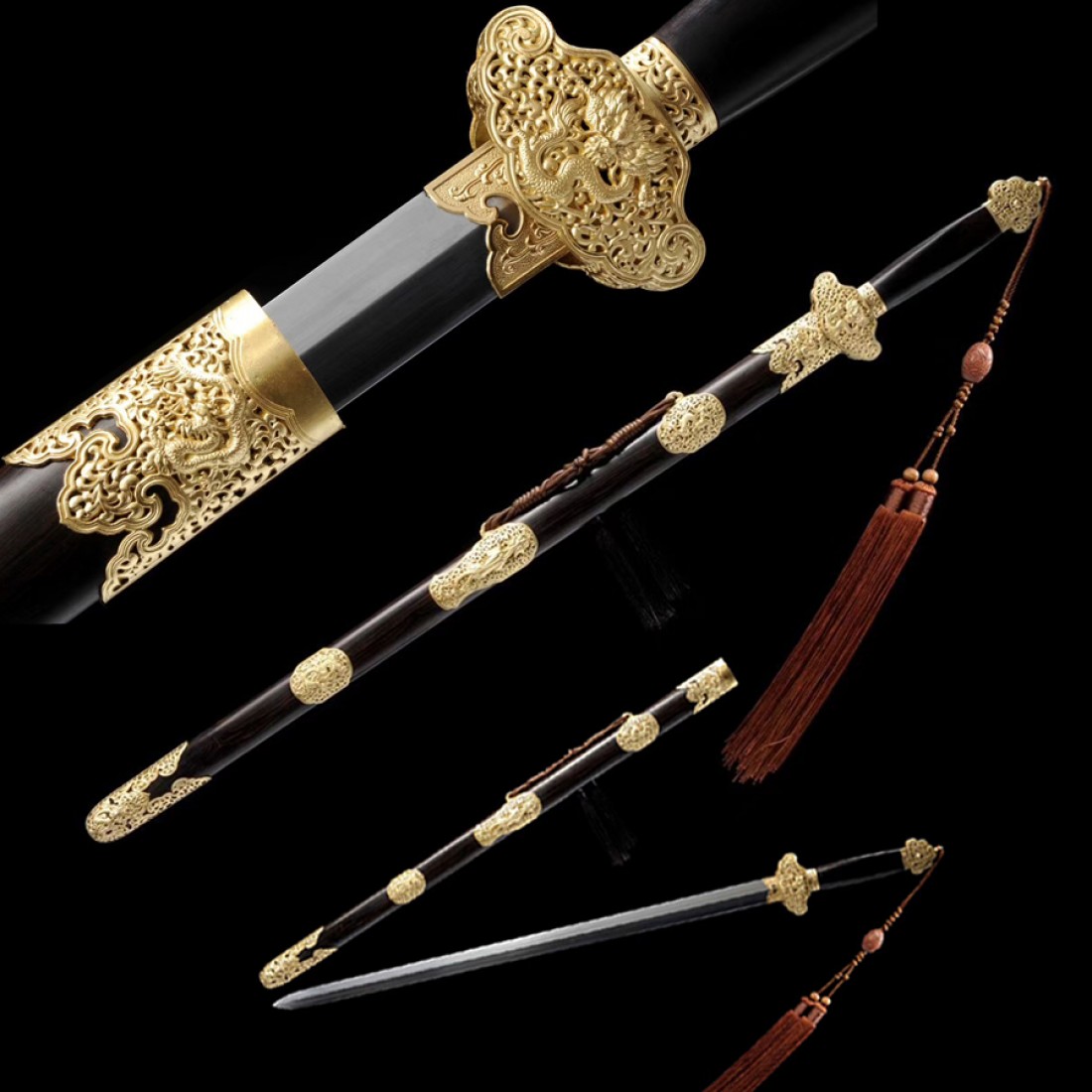 Chinese Dragon Jian Sword - Damascus Folded Steel | HanBon Forge