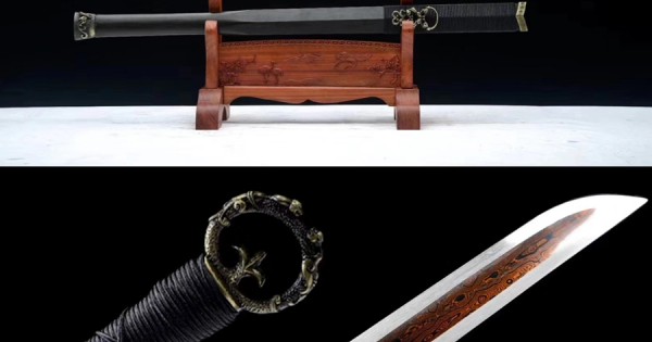 Huan Shou Dao Sword - Hand-Forged Folded Steel with Phoenix Fittings ...