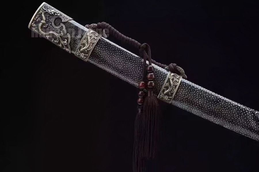 Dragon Qing Dao Chinese Sword Clay Tempered Folded Steel Hazuya Polish ...