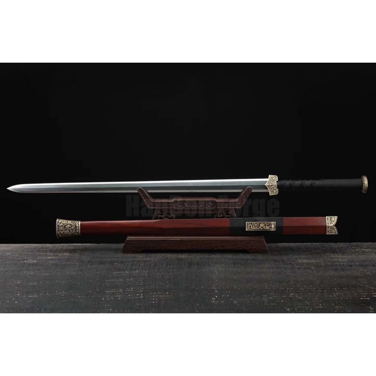 Xuanwu Han Jian Sword - Folded Steel with Brass Xuanwu Fittings ...