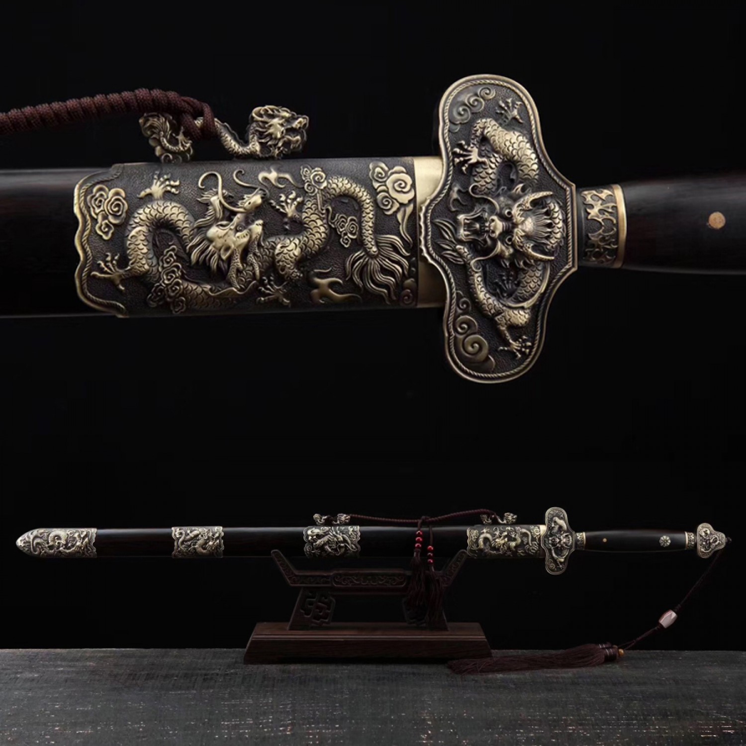 Dragon Jian Sword - Eight-Sided Damascus Steel Blade | HanBon Forge
