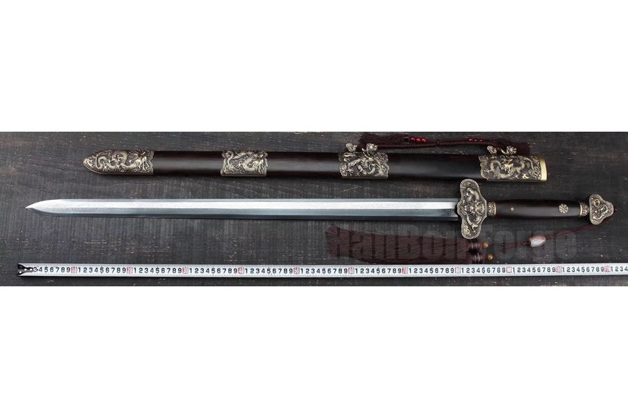 Authentic Chinese Dragon Swords Jian Damascus Steel Eight-Sided Blade ...
