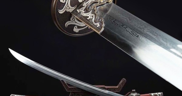 Dragon Dao Sword - Clay Tempered Damascus Steel, Double-Fuller Blade ...