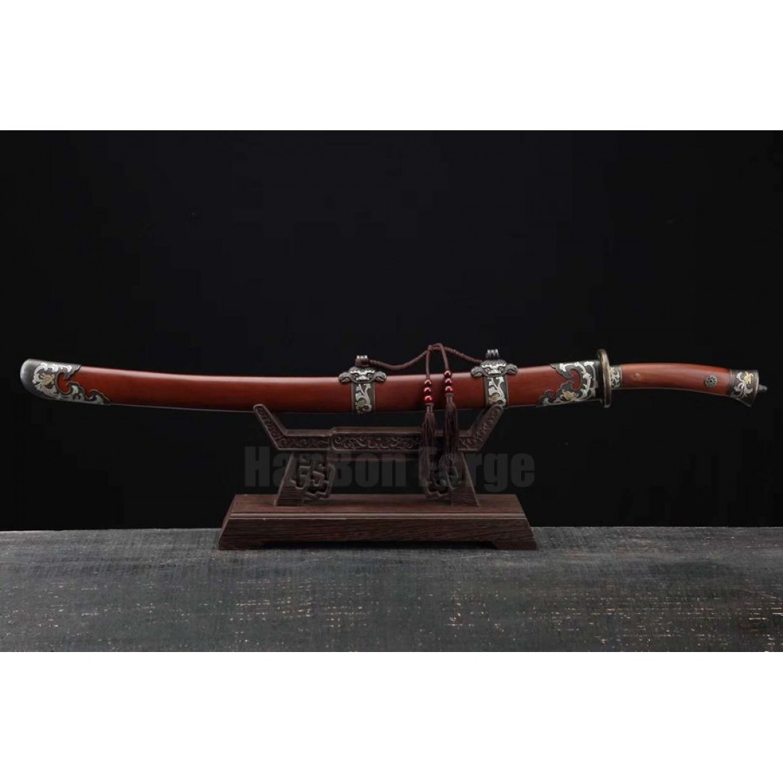 Dragon Dao Sword - Clay Tempered Damascus Steel, Double-Fuller Blade ...
