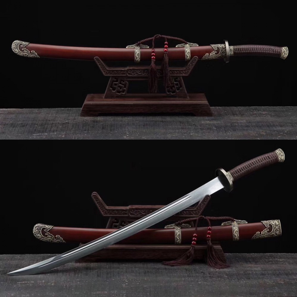Dragon Dao Chinese Sword Damascus Folded Steel Hazuya Polishing Blade ...