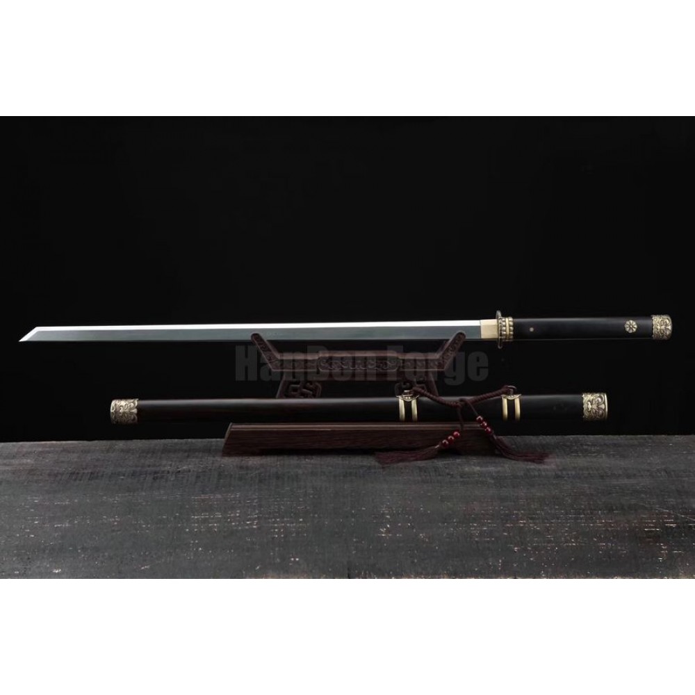 Dragon Tang Dao Sword Chinese War Famous Real Hamon Folded Steel Blade ...