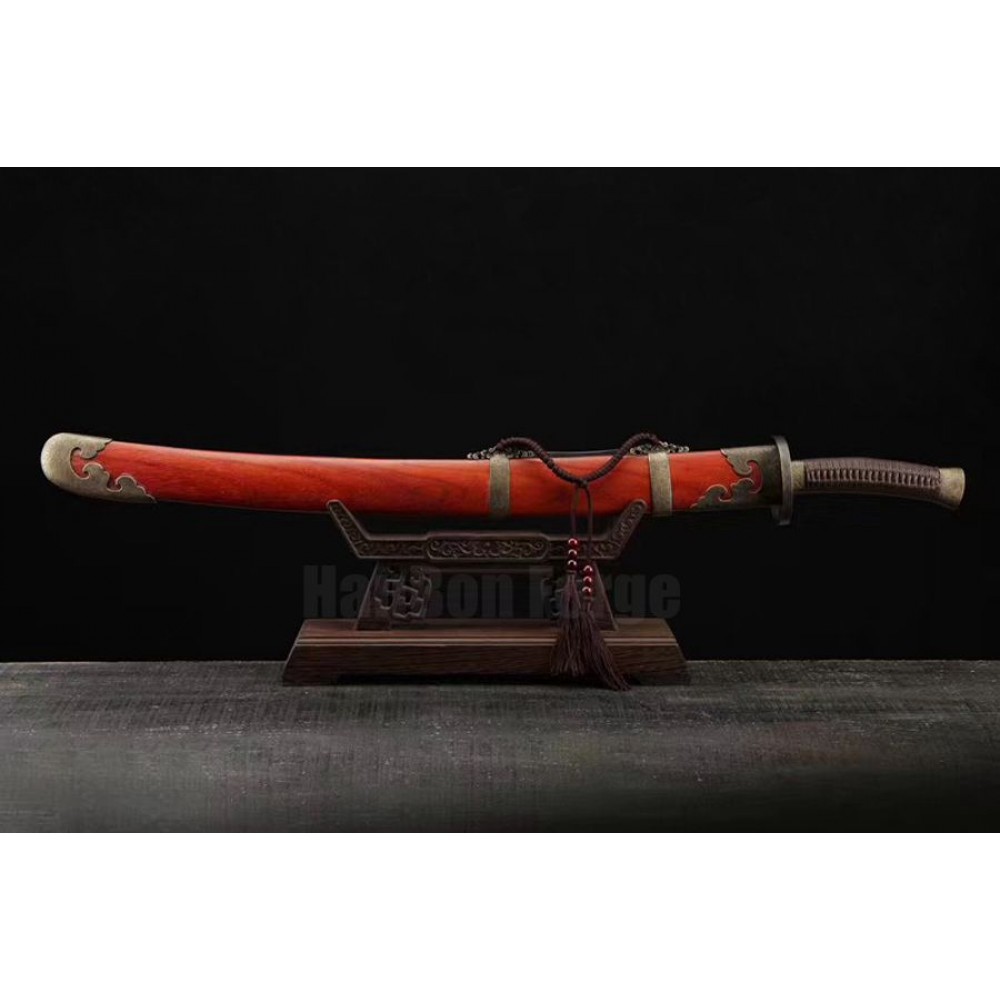 Qi Jia Dao Sword Chinese Saber Damascus Steel Blade Fighting FOR SALE