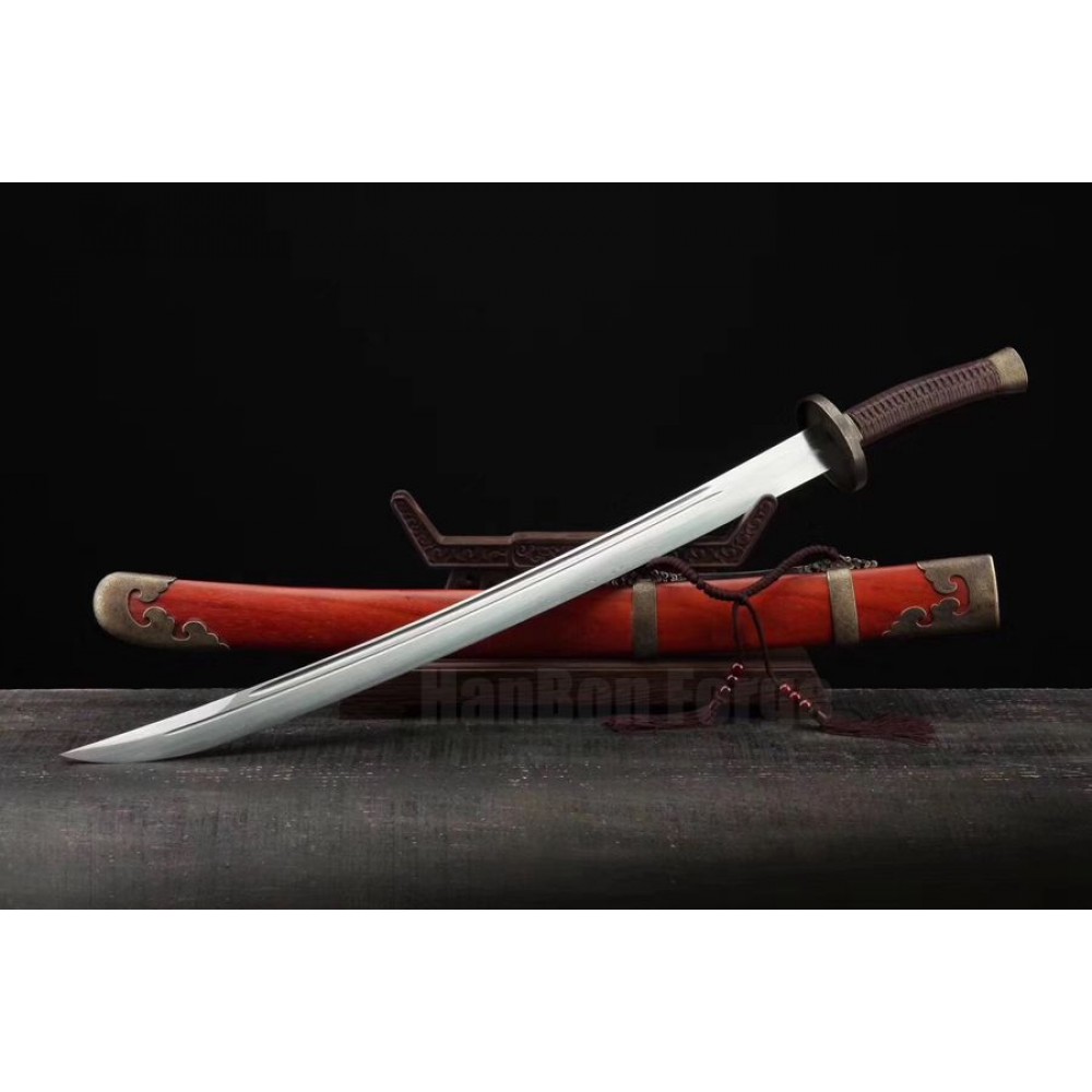 Qi Jia Dao Sword Chinese Saber Damascus Steel Blade Fighting FOR SALE