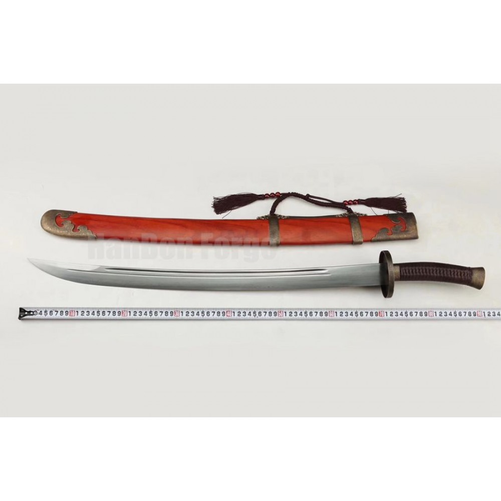 Qi Jia Dao Sword Chinese Saber Damascus Steel Blade Fighting FOR SALE