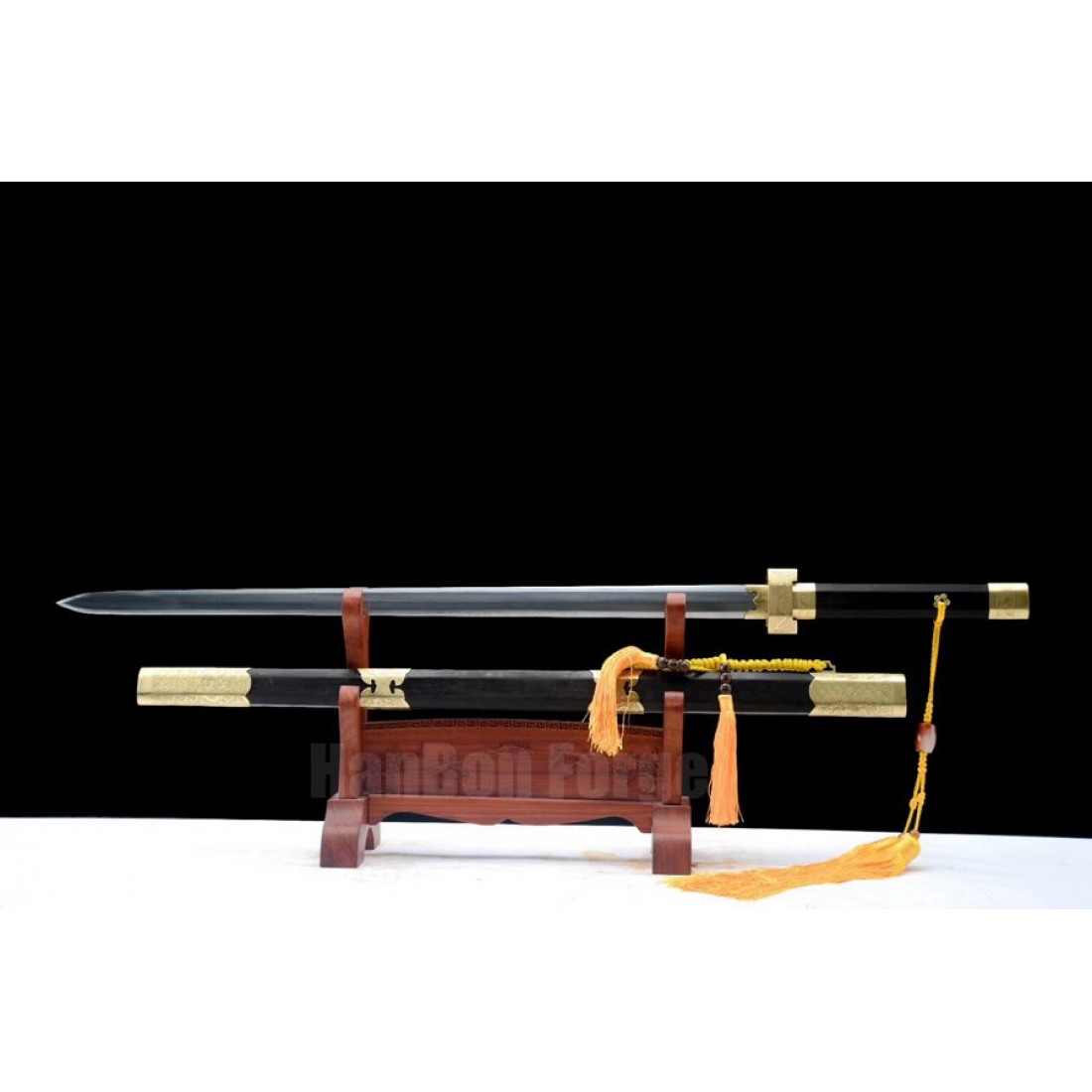 Famous Chinese Ganjiang Sword Jian Damascus Steel 12 Processes Hazuya ...