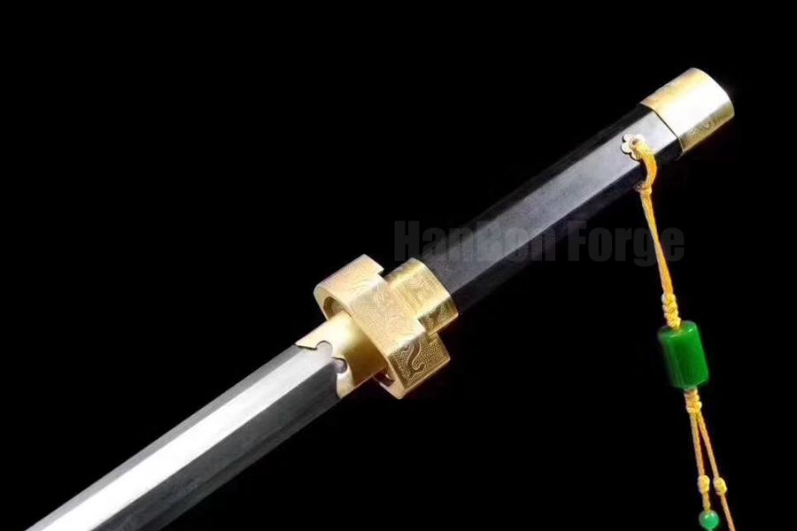 Famous Chinese Ganjiang Sword Jian Damascus Steel 12 Processes Hazuya ...