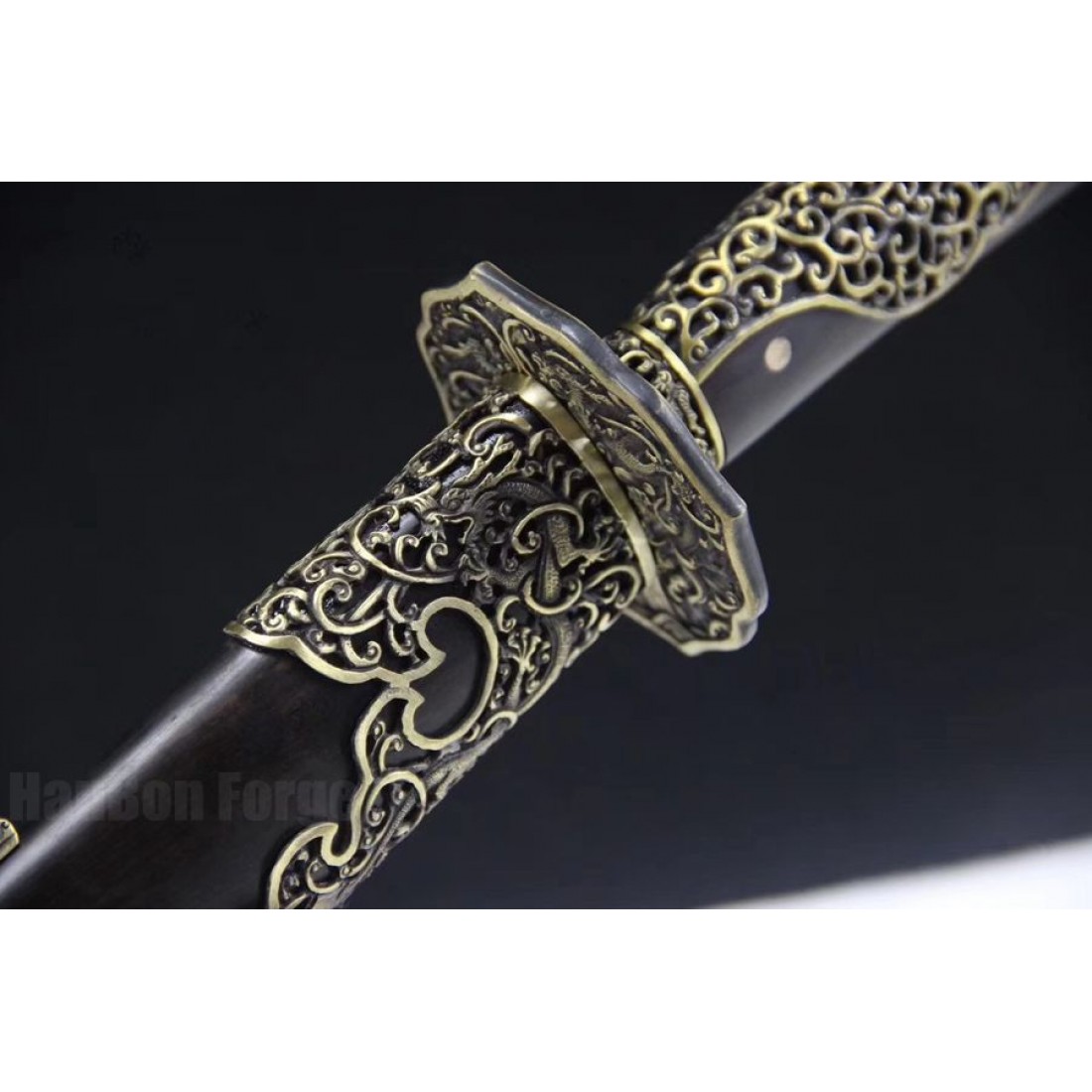 Dragon Dao Sword - Clay Tempered Damascus Steel Blade | HanBon Forge