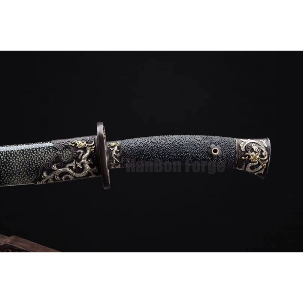Dragon Dao Sword Chinese Sabre Folded Steel Hazuya Polish Blade Genuine ...