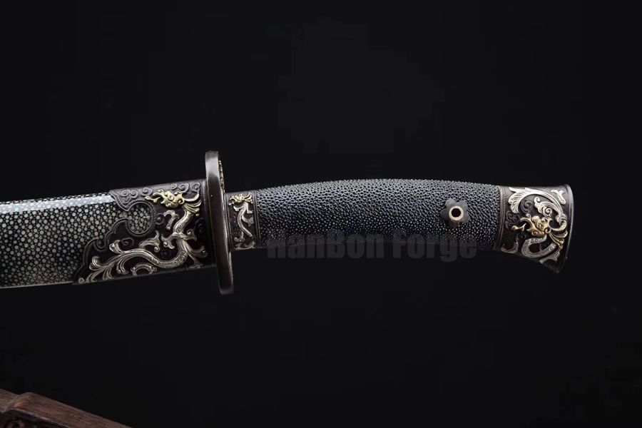 Dragon Dao Sword Chinese Sabre Folded Steel Hazuya Polish Blade Genuine ...