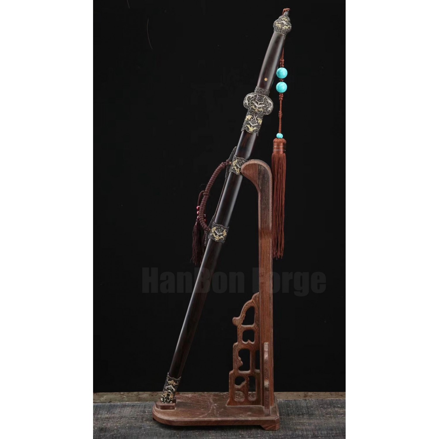 Chinese Sword Jian Tricolor Copper Damascus Folded Steel Hand Polish ...