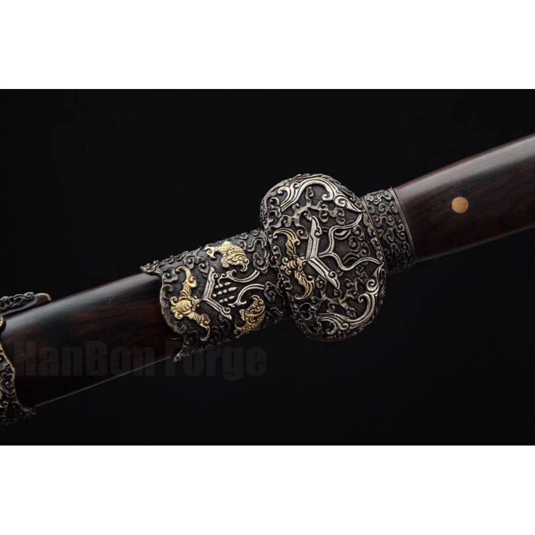Chinese Sword Jian Tricolor Copper Damascus Folded Steel Hand Polish ...