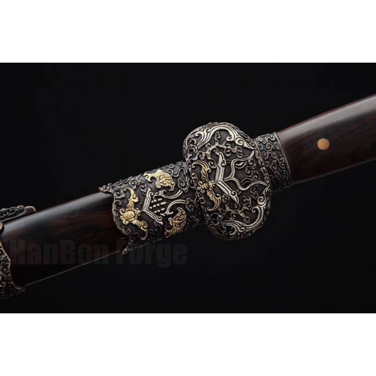 Chinese Sword Jian Tricolor Copper Damascus Folded Steel Hand Polish ...