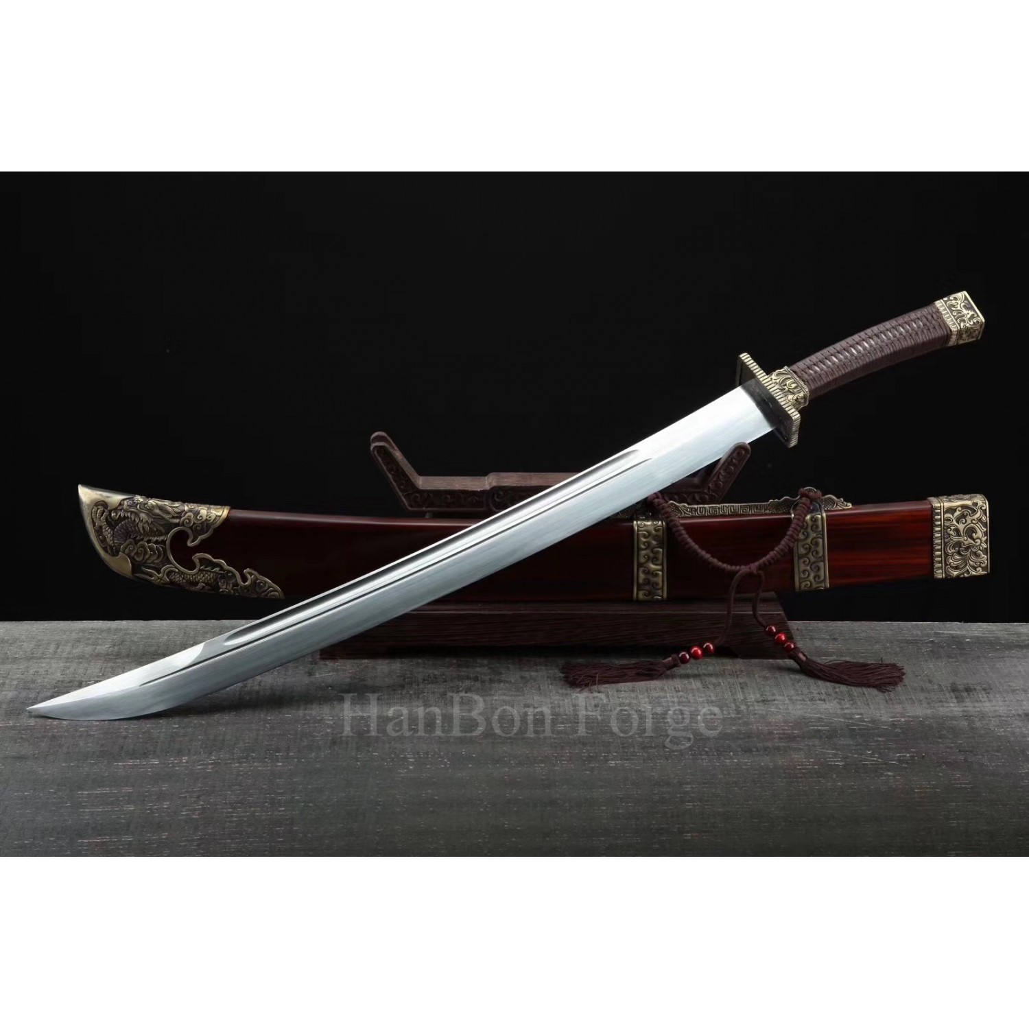 Handmade Dragon Theme Dao – 13-Folded Damascus Blade | HB810