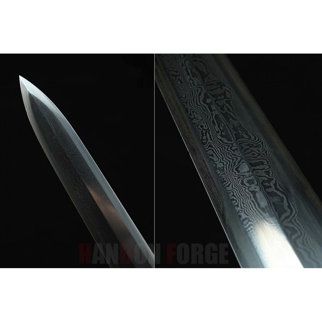 Chinese Juyuan Jian Sword Pattern Steel Clay Tempered Full Tang ...