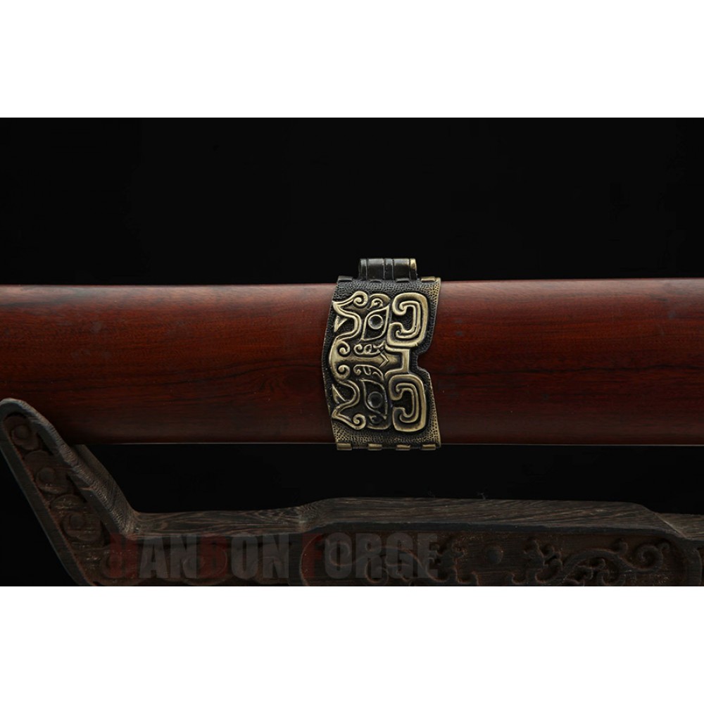 Chinese Juyuan Jian Sword Pattern Steel Clay Tempered Full Tang ...