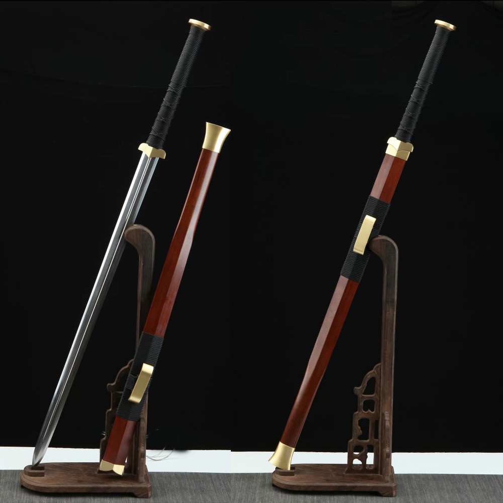 Han Dynasty Jian Chinese Sword Feather Pattern Steel Eight Sides Blade