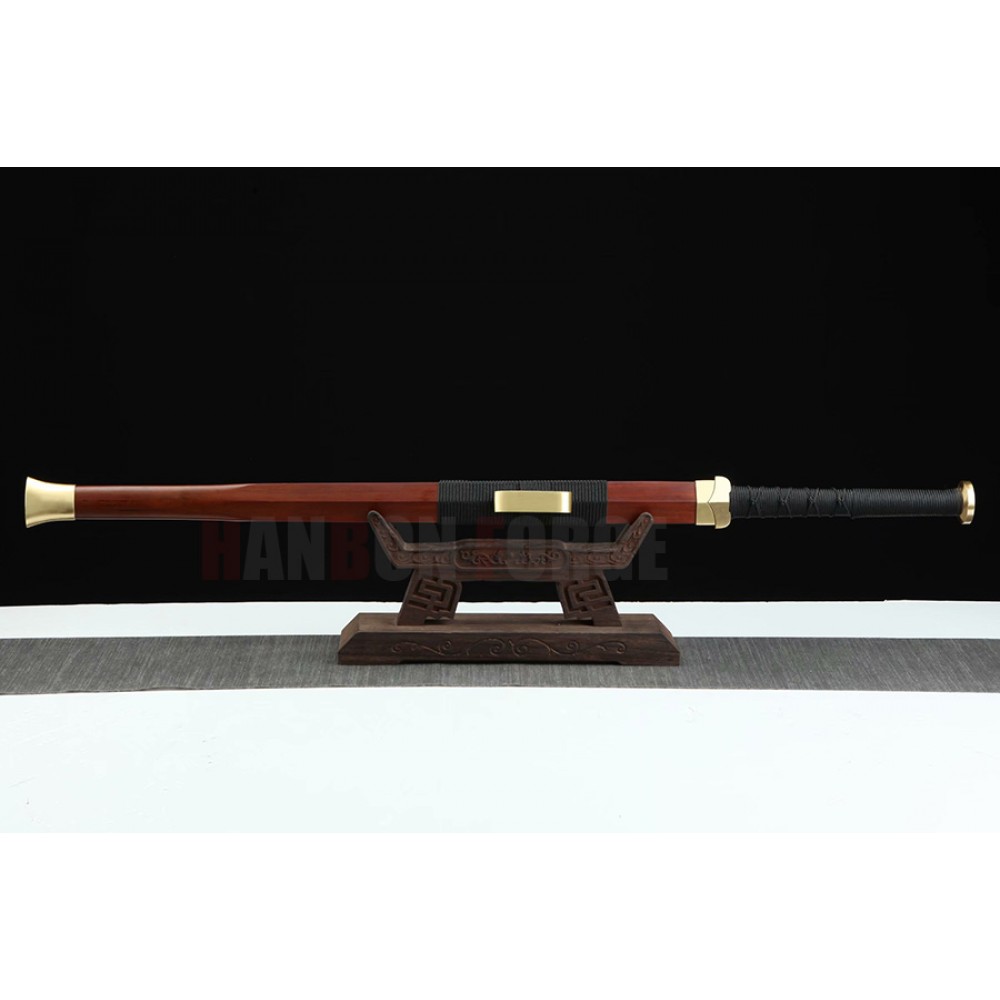 Han Dynasty Jian Chinese Sword Feather Pattern Steel Eight Sides Blade