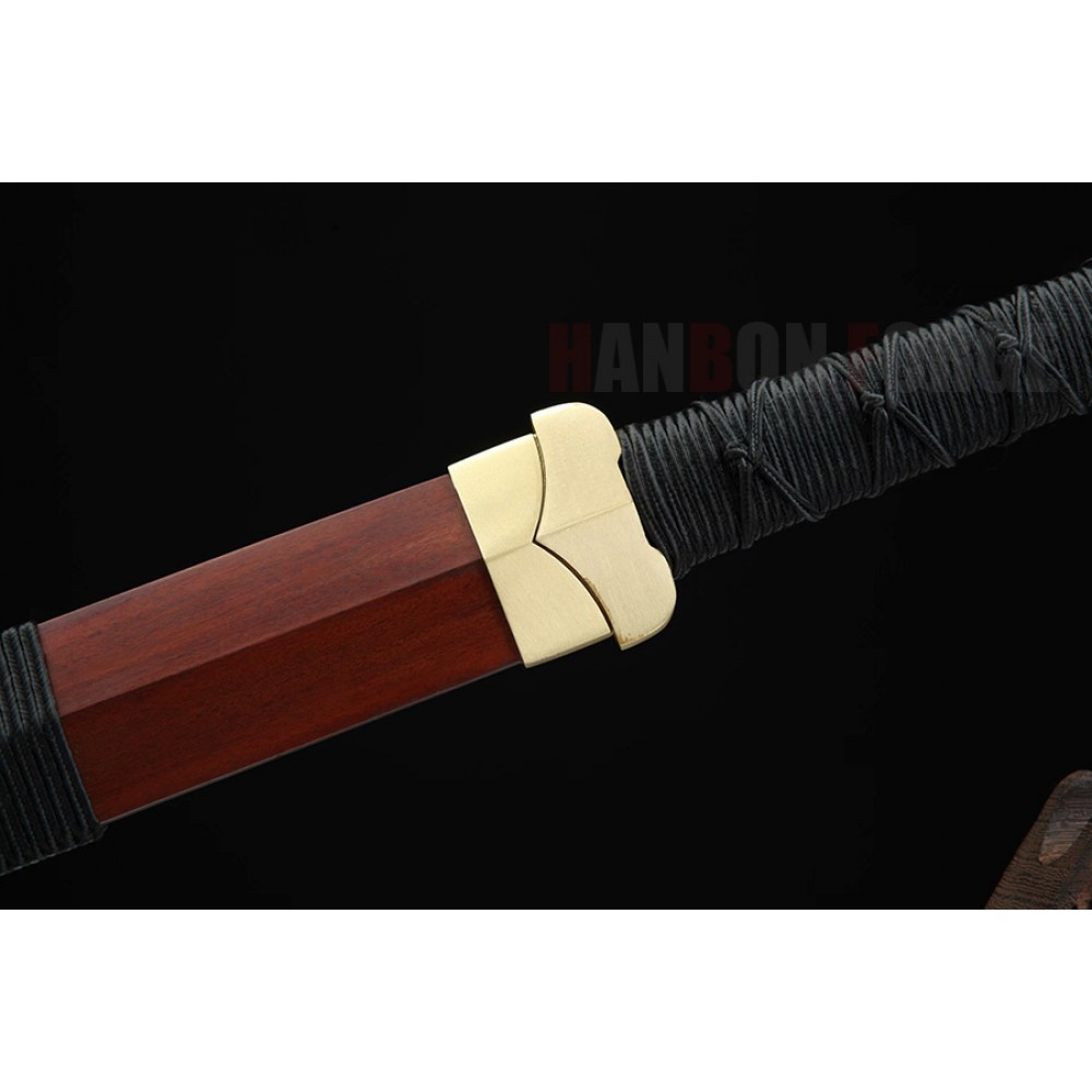 Han Dynasty Jian Chinese Sword Feather Pattern Steel Eight Sides Blade