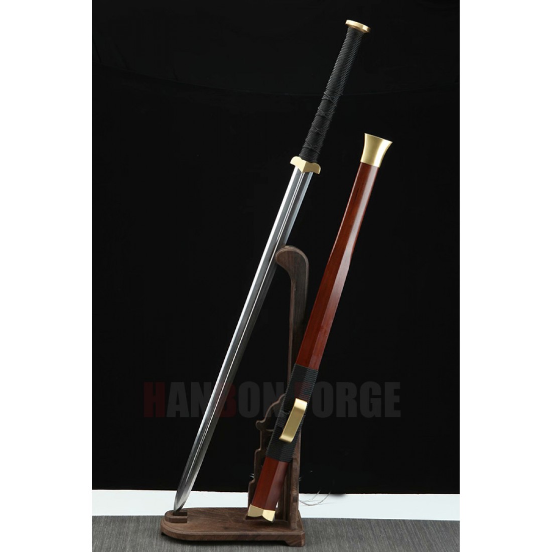 Han Dynasty Jian Chinese Sword Feather Pattern Steel Eight Sides Blade