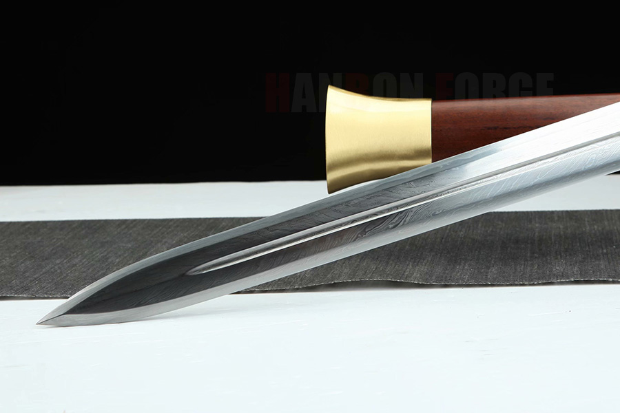 Han Dynasty Jian Chinese Sword Feather Pattern Steel Eight Sides Blade