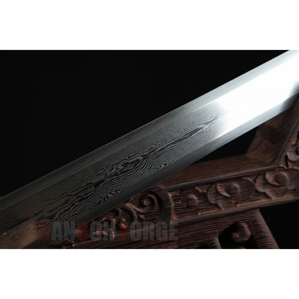Tianhong Jian Chinese Sword Pattern Steel Eight Sides Blade Tricolor ...