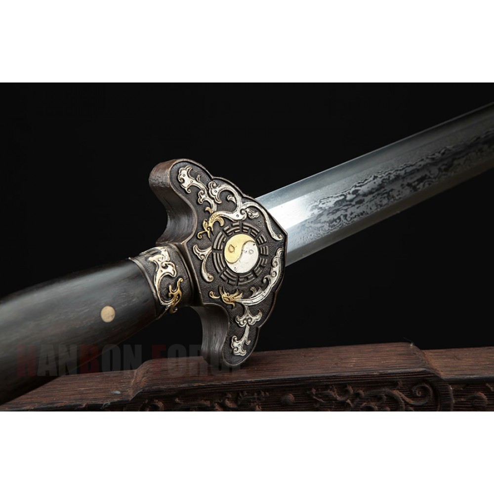 Tianhong Jian Chinese Sword Pattern Steel Eight Sides Blade Tricolor ...