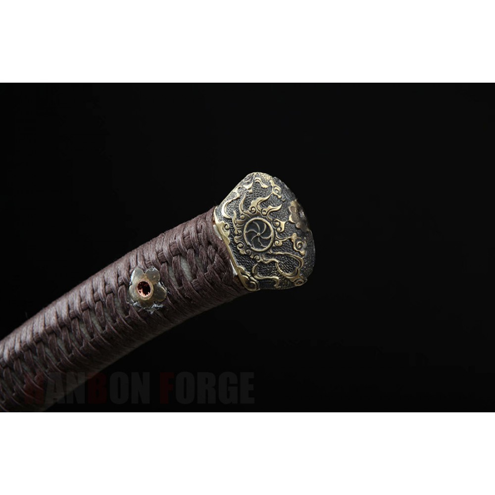 Folded Pattern Steel Clay Tempered Blade Chinese Eight Immortals Dao Sword