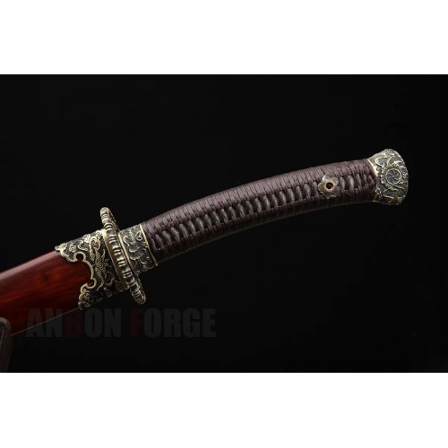 Chinese Dao Sword Hand Forged Folded Pattern Steel Full Tang Blade ...