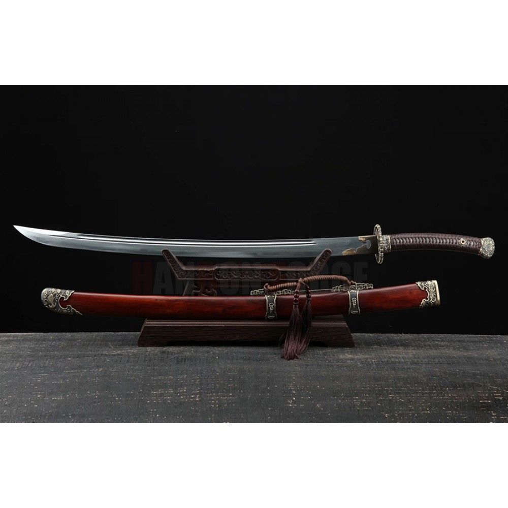Folded Pattern Steel Clay Tempered Blade Chinese Eight Immortals Dao Sword