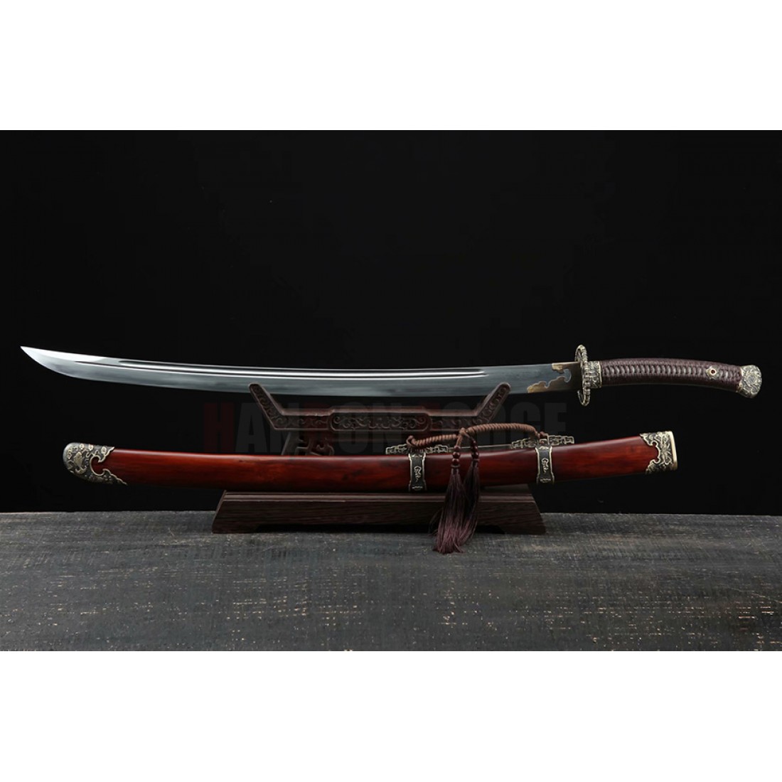 Folded Pattern Steel Clay Tempered Blade Chinese Eight Immortals Dao Sword