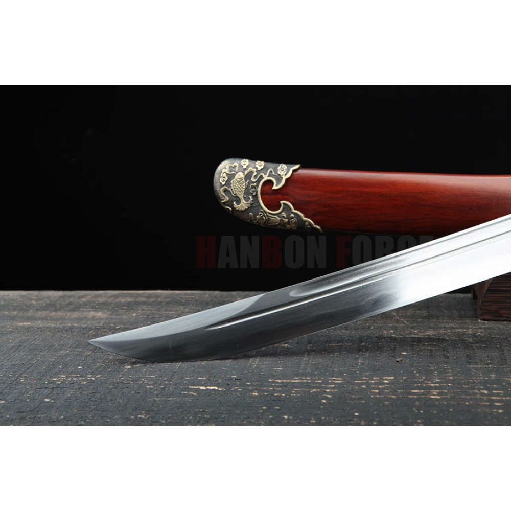 Folded Pattern Steel Clay Tempered Blade Chinese Eight Immortals Dao Sword