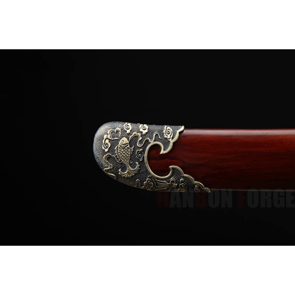 Folded Pattern Steel Clay Tempered Blade Chinese Eight Immortals Dao Sword