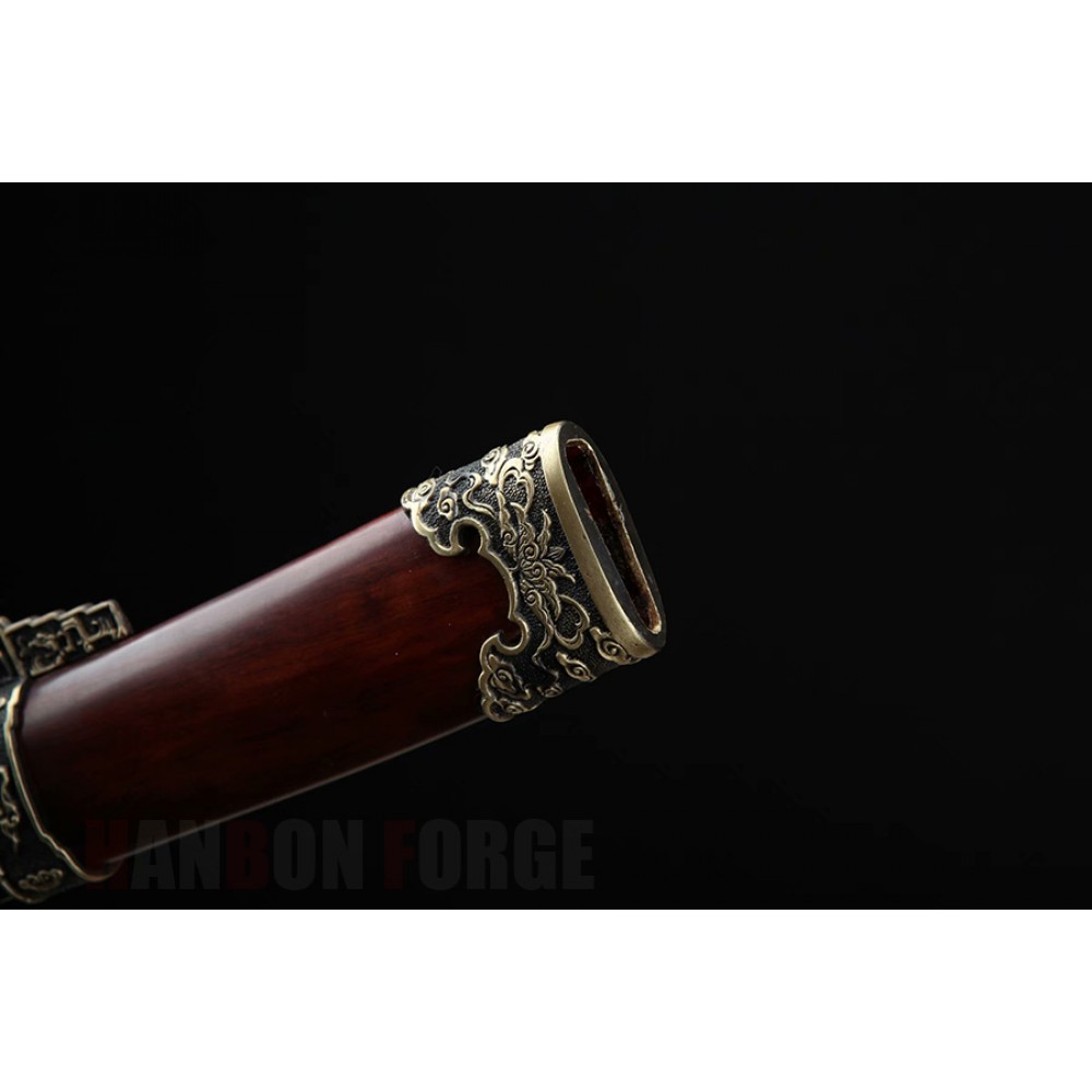 Folded Pattern Steel Clay Tempered Blade Chinese Eight Immortals Dao Sword