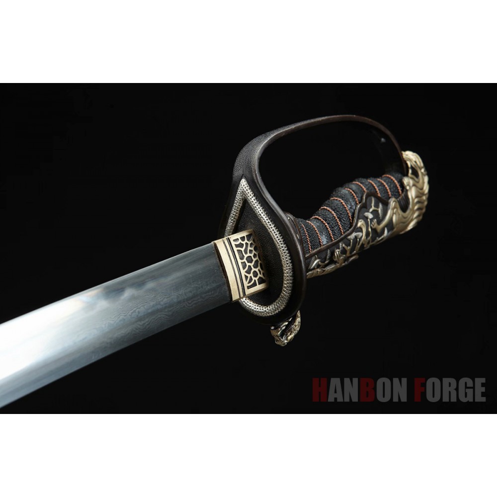 Hand Forged Japanese Saber fully rayskin saya clay tempered blade brass ...