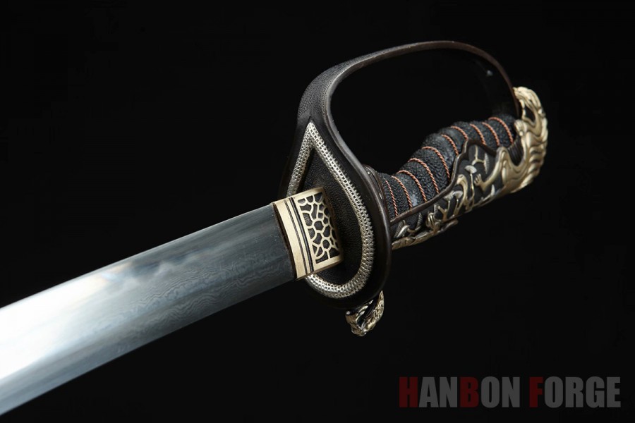 Hand Forged Japanese Saber fully rayskin saya clay tempered blade brass ...