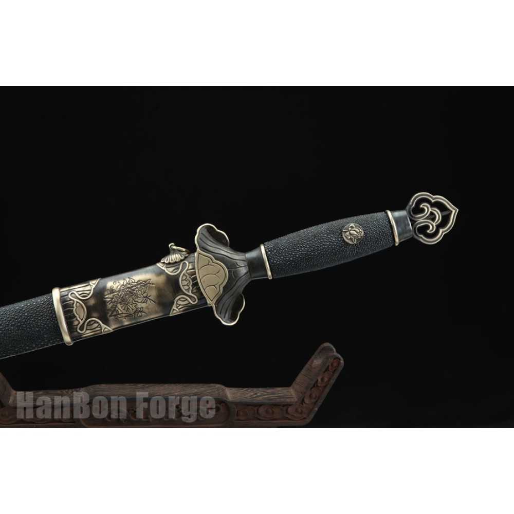 Chinese Jian Sword Song Dynasty Folded Pattern Steel Blade Clay ...