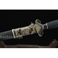 Chinese Jian Sword Song Dynasty Folded Pattern Steel Blade Clay ...